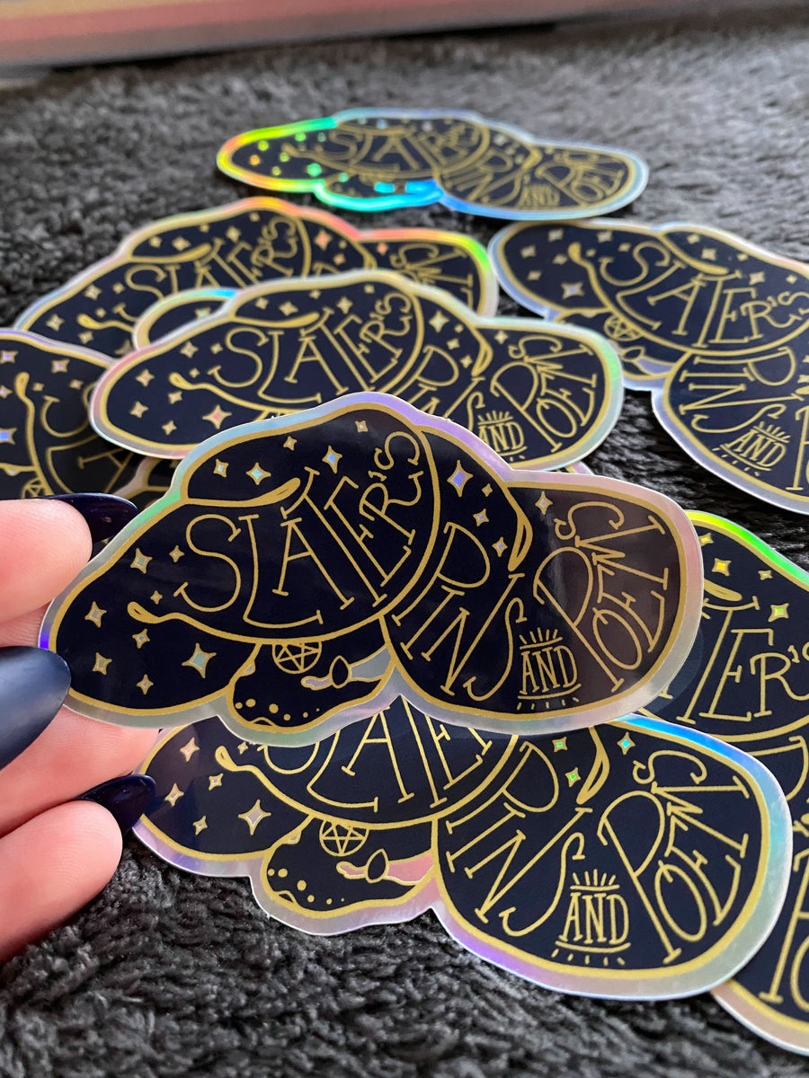 Holographic Snake Logo Sticker – Slater's Pins and Poems