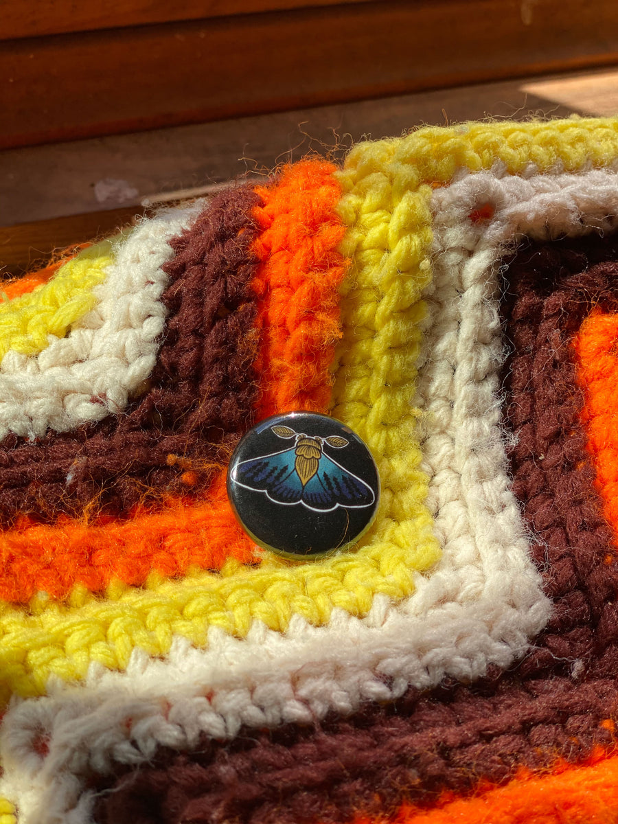 'Night Moth' Button – Slater's Pins and Poems